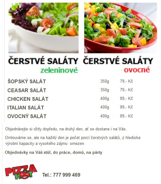Menu at Pizzahot.cz pizzeria, Czech Republic