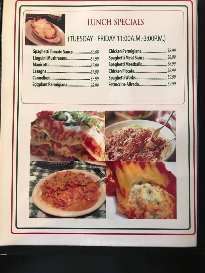 Menu at Verona Italian Restaurant, Benton