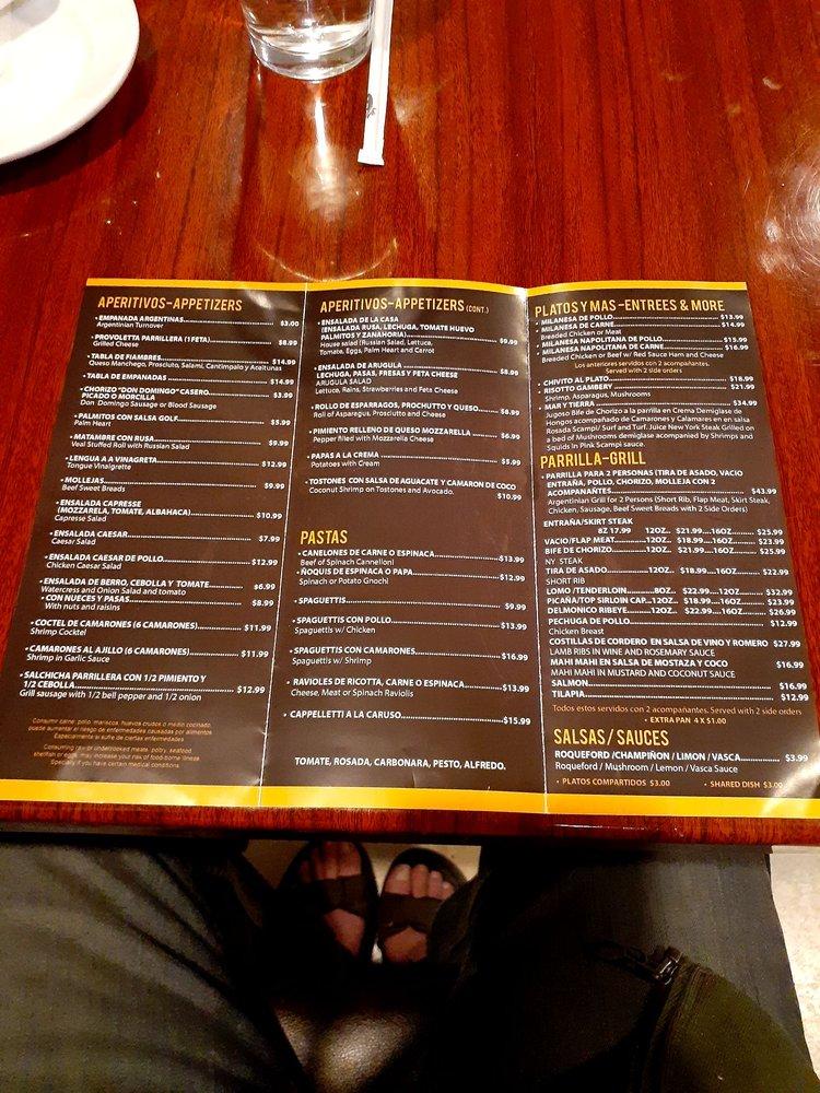 Menu at Don Domingo restaurant, Tamiami, SW 137th Ave