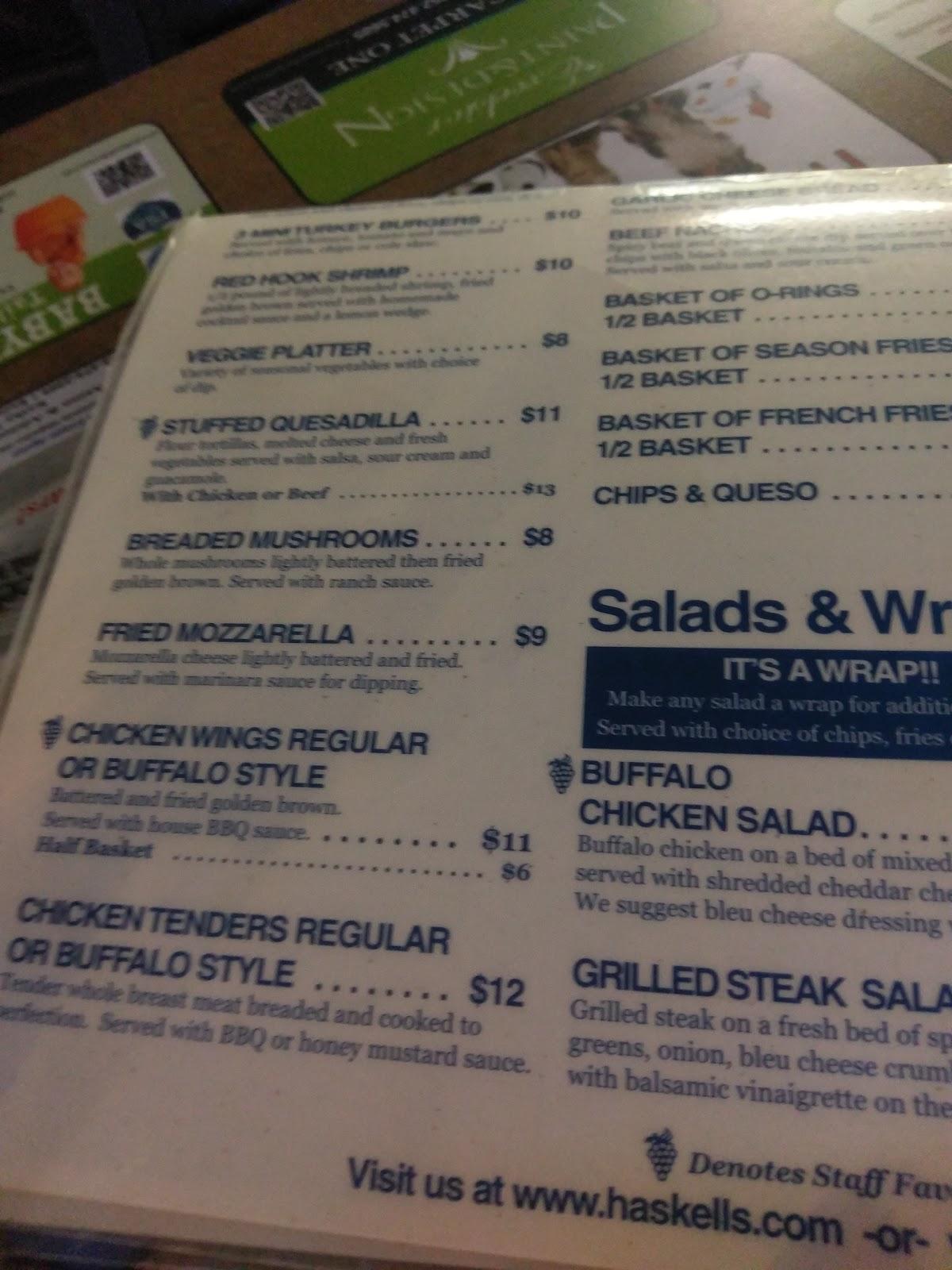 Carta del pub y bar Haskell's Port of Excelsior, Excelsior