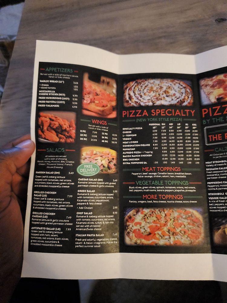Menu at New York Pizzeria, Abilene