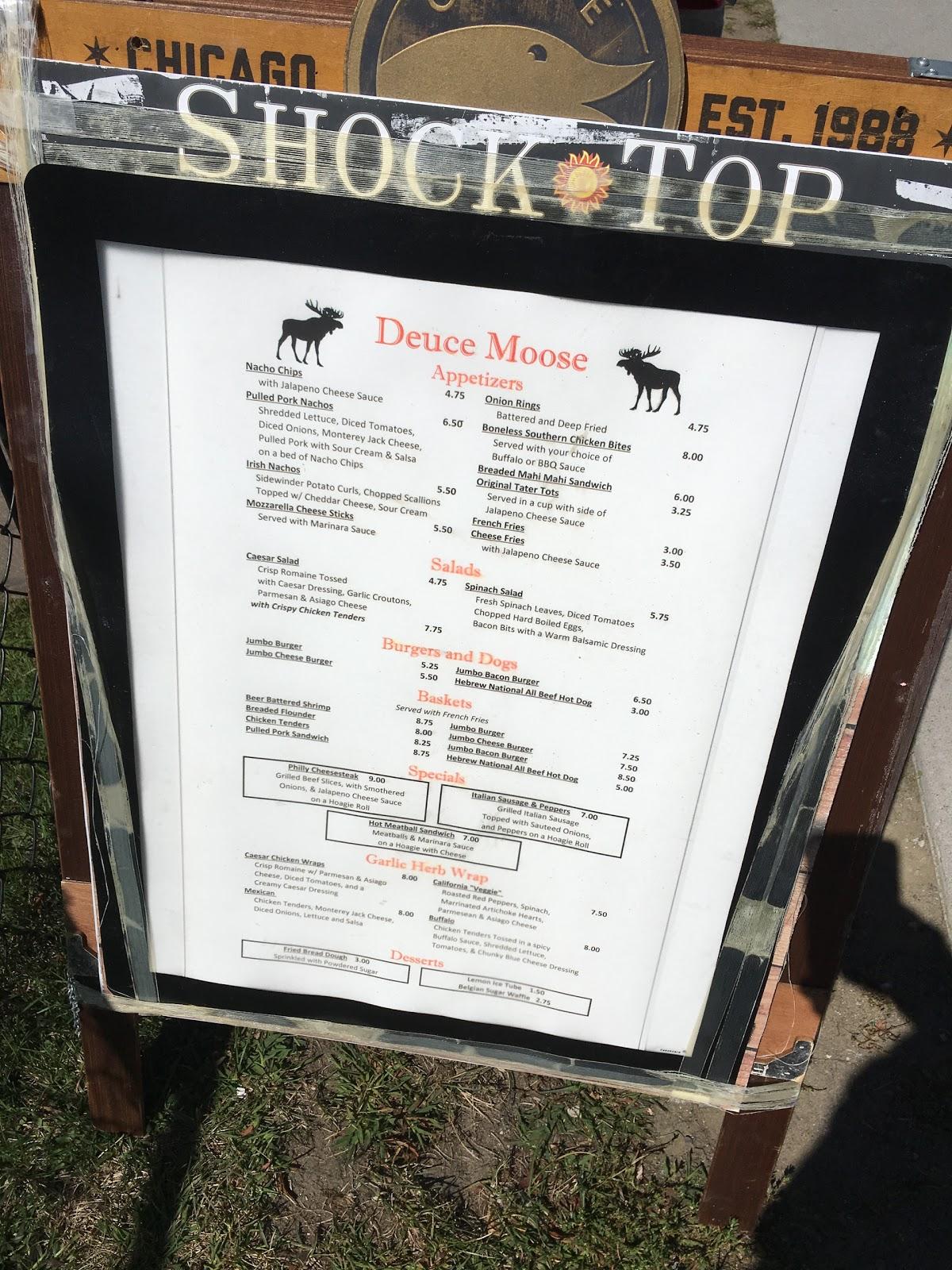 Menu at The Deuce Moose Cafe and Bar, Lake George
