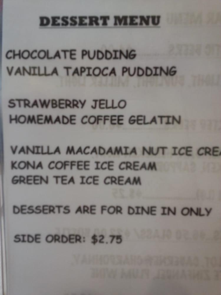 Menu at Utage Restaurant & Lounge, Honolulu