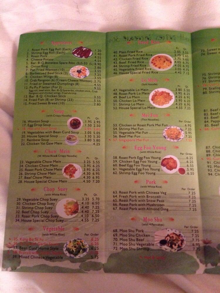 Menu at Eastern Chinese Restaurant, Ladysmith
