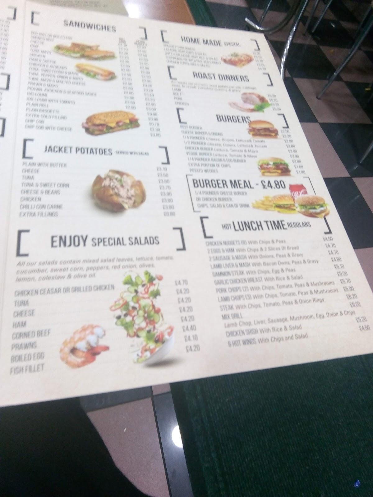 Menu at Enjoy Cafe, Sutton-in-Ashfield