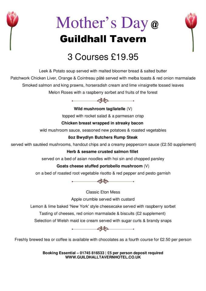 Menu at Guildhall Tavern Denbigh pub & bar, Denbigh
