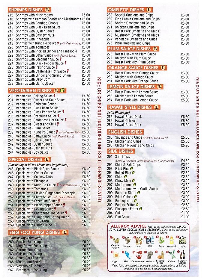 Menu at New City Takeaway fast food, Telford