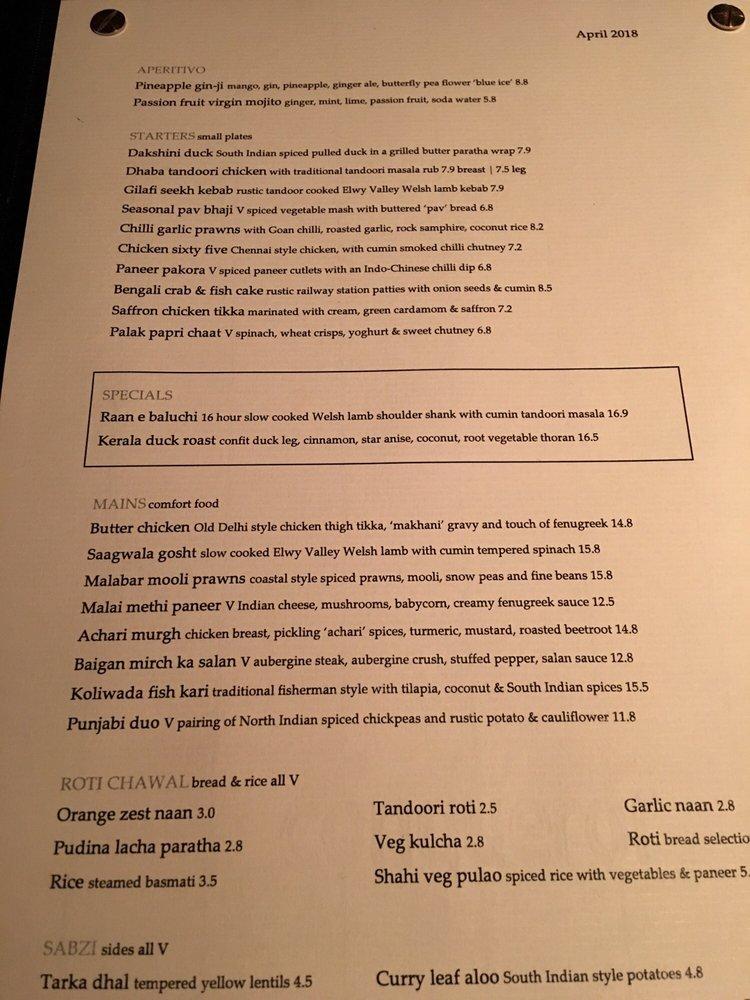 Menu at Roti Chai restaurant, London, 3 Portman Mews S
