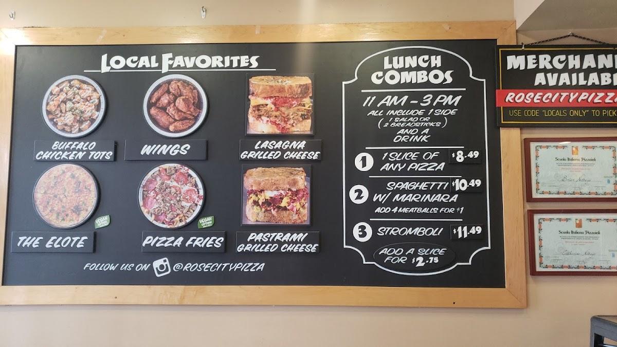 Menu at Rose City Pizza pizzeria, Rosemead