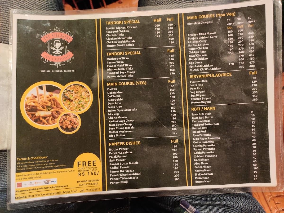 Menu at The Villagers Cafe & Restaurant, Gurugram