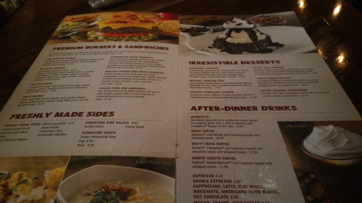 Menu at Outback Steakhouse Aspley, Aspley