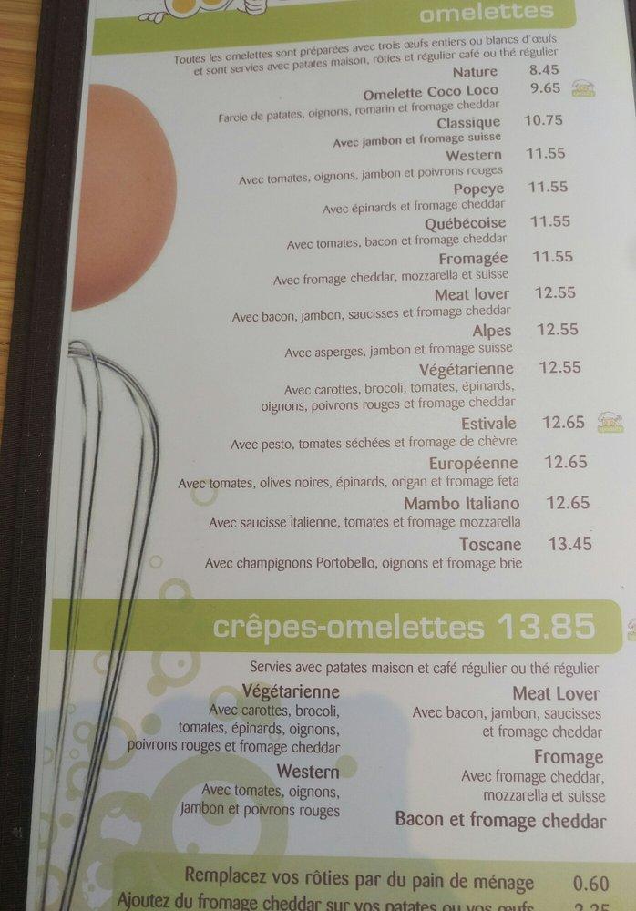 Menu at COCO LOCO restaurant, Laval, 346 Bd du Curé-Labelle