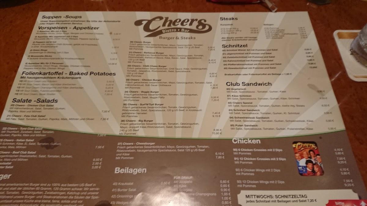 Speisekarte von Cheers Bad Nauheim restaurant, Bad Nauheim