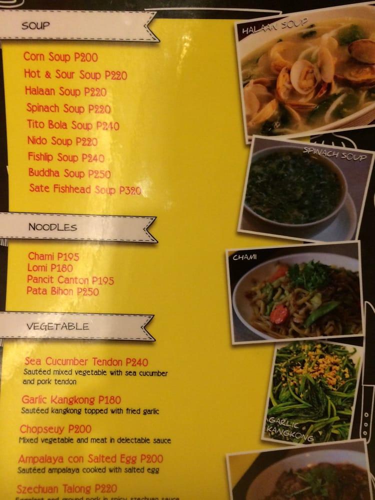 Menu at Happy Lulu, Philippines, 19 Ubay St Banawe