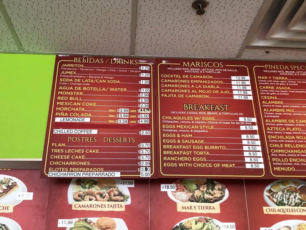 Carta del restaurante Pineda Tacos, Minneapolis, E Lake St