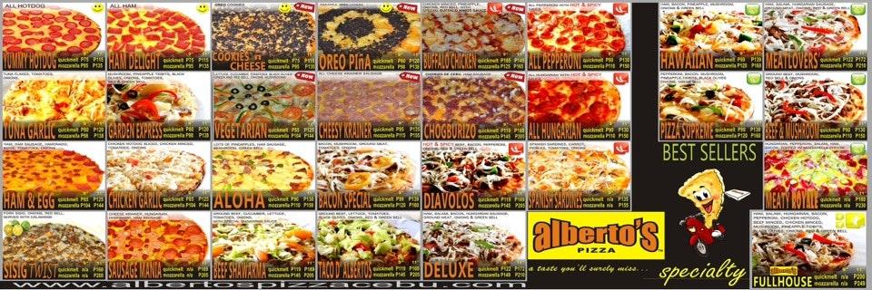 Menu at Albertos Pizza pizzeria, Cebu City