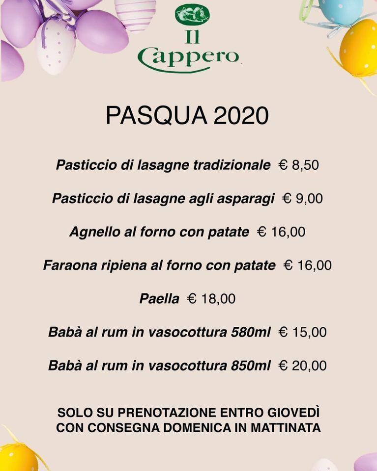 Menu da Il Cappero ristorante, Verona