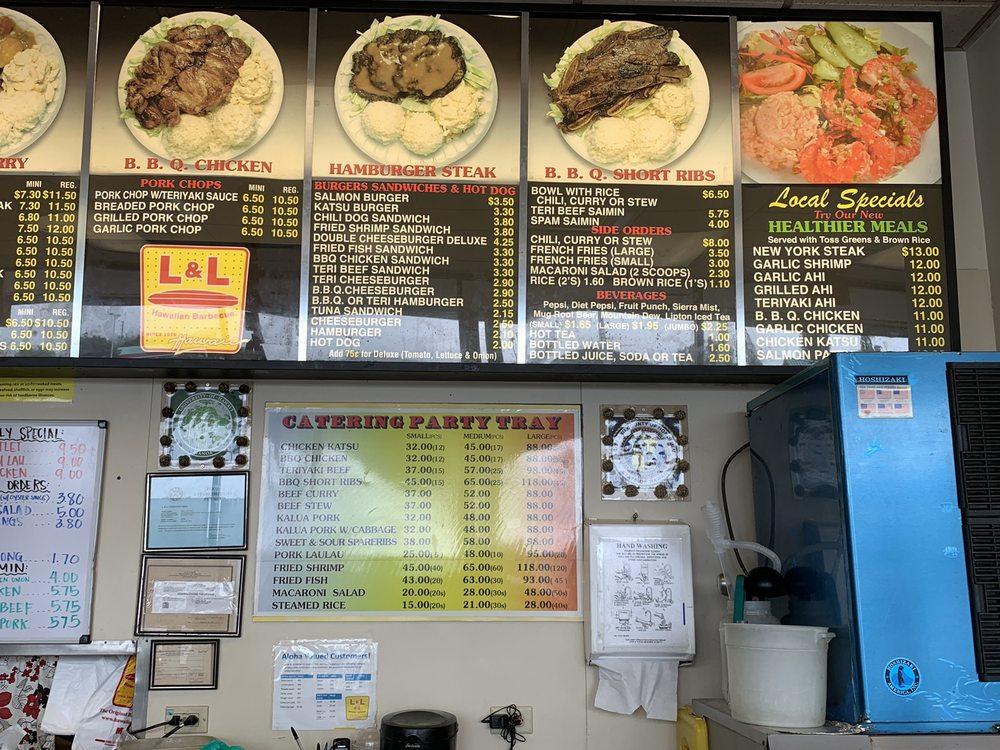 Menu at L & L Hawaiian BBQ, Kaneohe, 46-047 Kamehameha Hwy