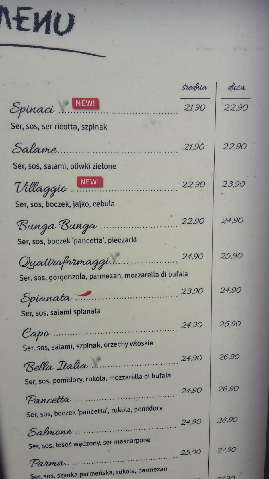 Carta de La Playa Beach Bar & ChillOut Lounge, Zakopane