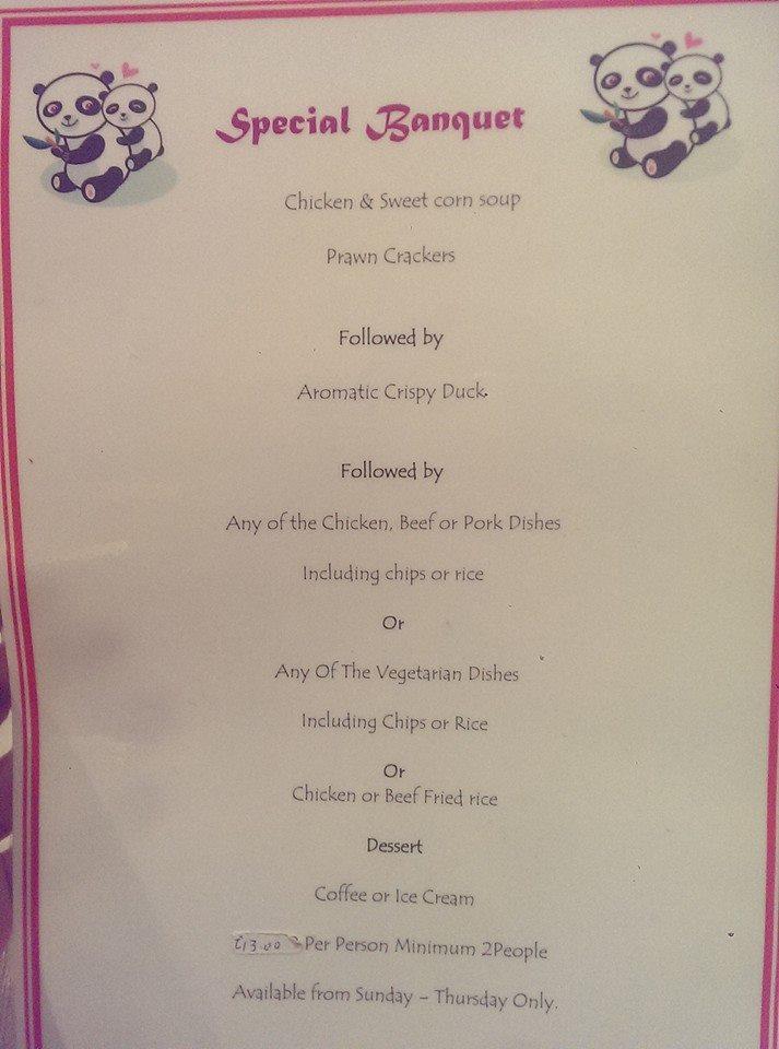 Menu at Panda Garden Restaurant & Takeaway, Ruthin
