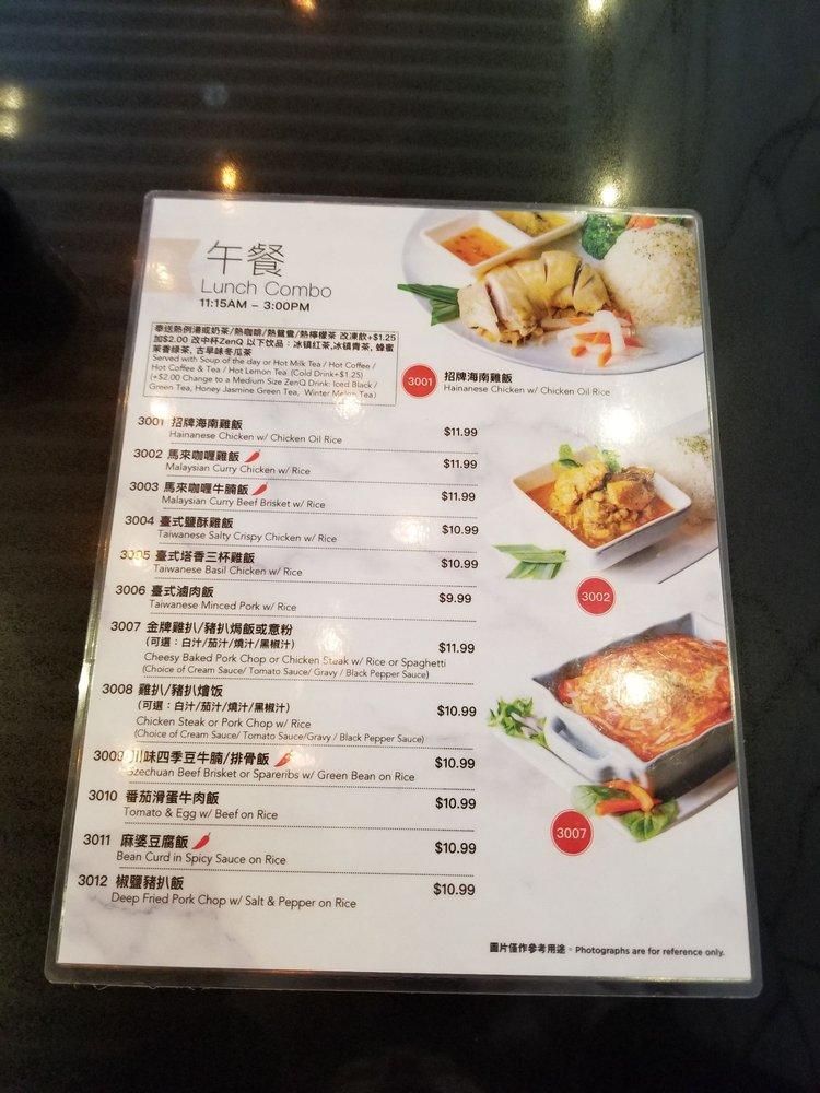 Menu at ZenQ & 桃花源 Taoyuan Neverland cafe, Markham, -8333 Kennedy Rd