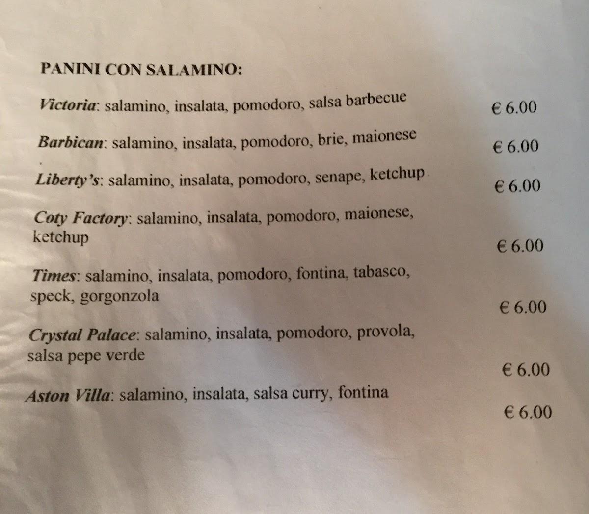 Menu at Birreria Chelsea Pub, Parma