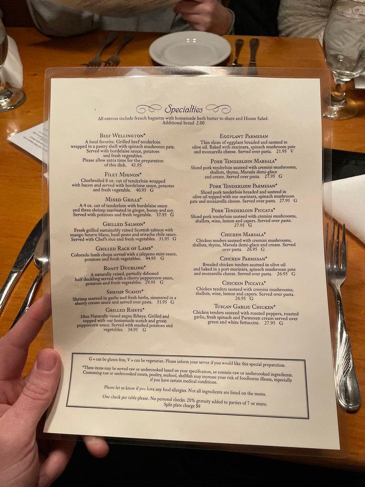 Menu at Bon Ton Restaurant, Ouray