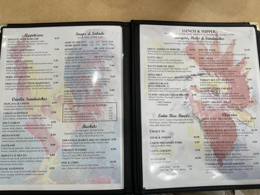 Menu at Cocky Rooster Cafe, Deltona