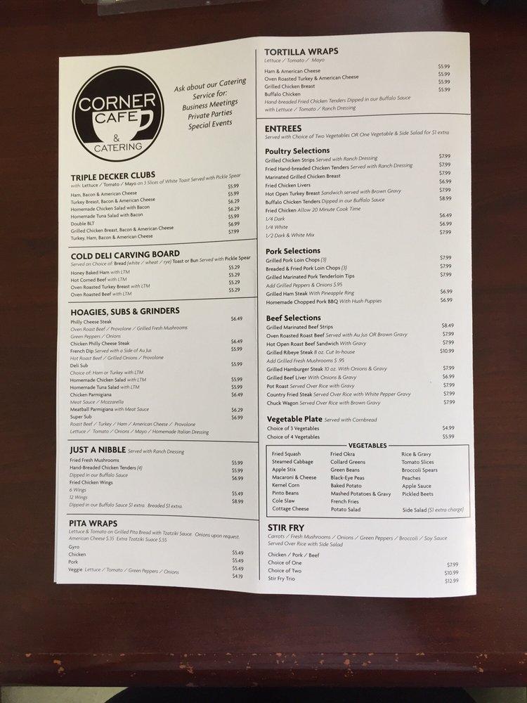 Menu at Corner Cafe and Catering, Pineville