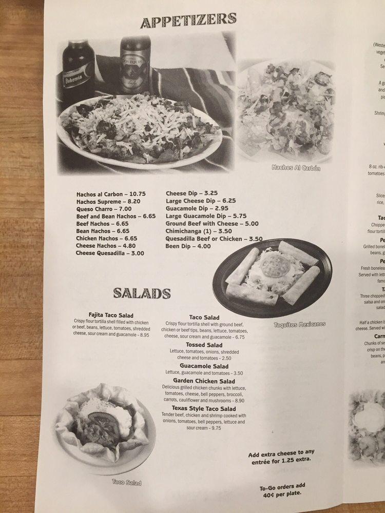 Menu at La Pinata restaurant, Meridian