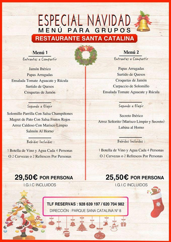 Menu at Restaurante Santa Catalina, Las Palmas de Gran Canaria