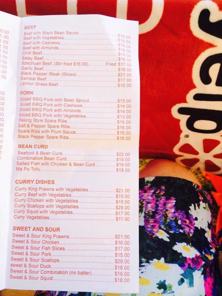 Menu at The Wang's Treasure House restaurant, Morley