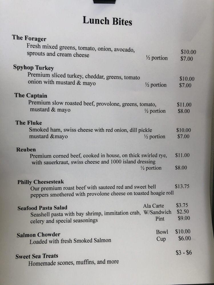 Menu at Whale Bites Cafe, Depoe Bay