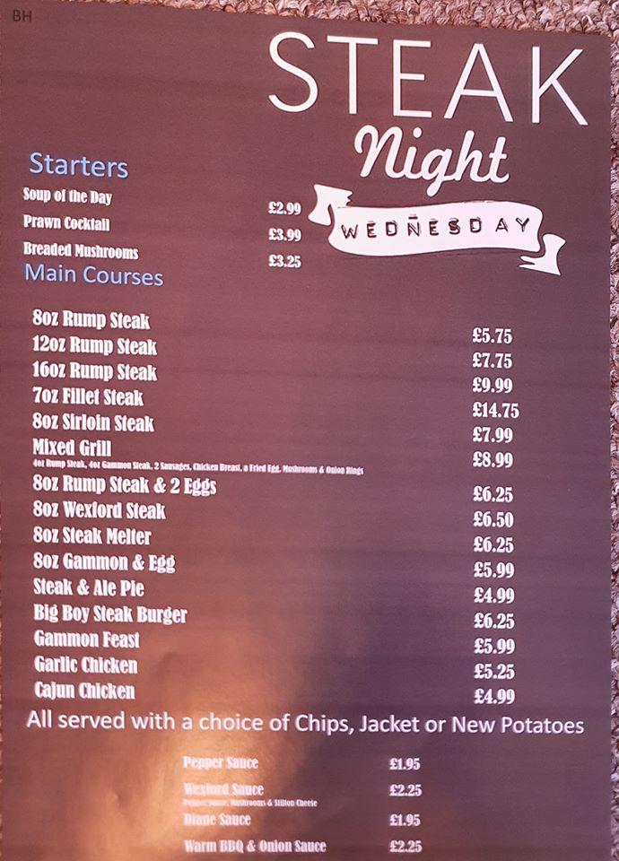 Menu at The Broomhill Inn pub & bar, Nottingham, Broomhill Rd