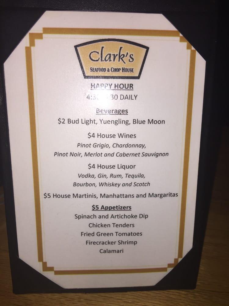 Menu at Clark's Seafood & Chop House pub & bar, Little River