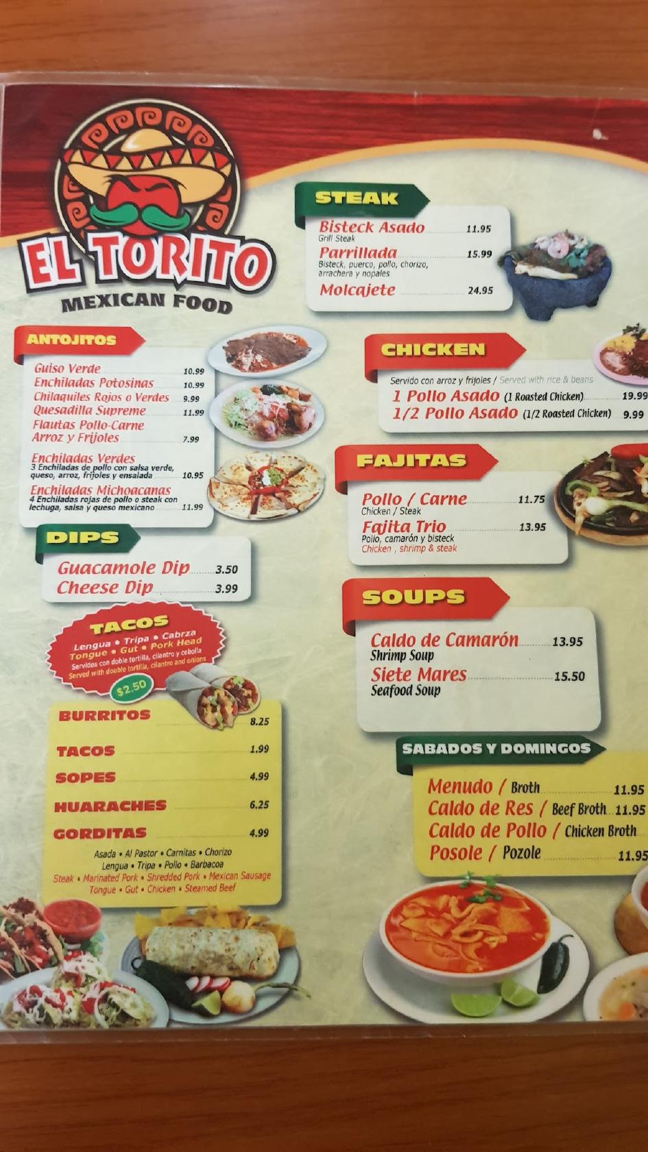 Menu at El Torito restaurant, Dothan, Ross Clark Cir