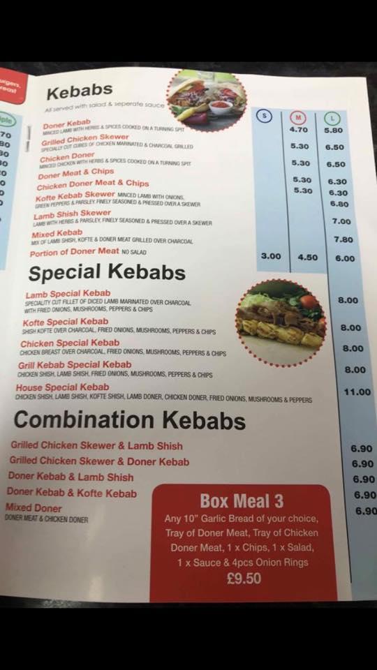 Menu at HOT Pizza pizzeria, Hull
