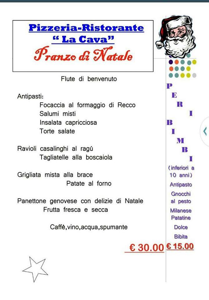 Menu da La Cava pizzeria, Rapallo