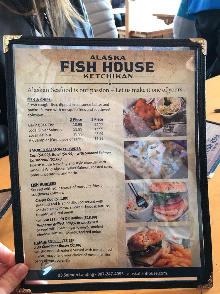 Menu at Alaska Fish House restaurant, Ketchikan