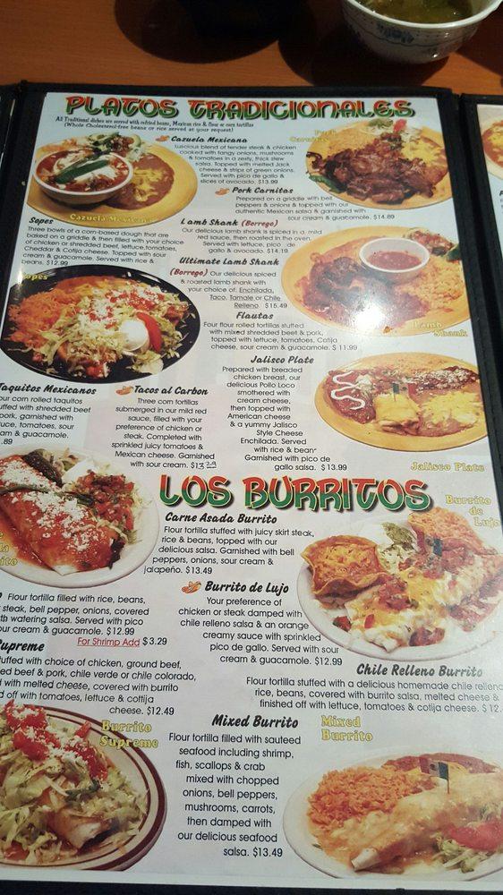 Menu at Carlito's Mexican Restaurant, Yuba City