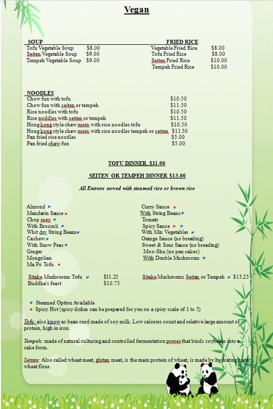 Menu at China Blue restaurant, Corvallis