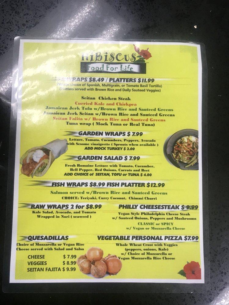 Menu at Hibiscus Cafe, Philadelphia