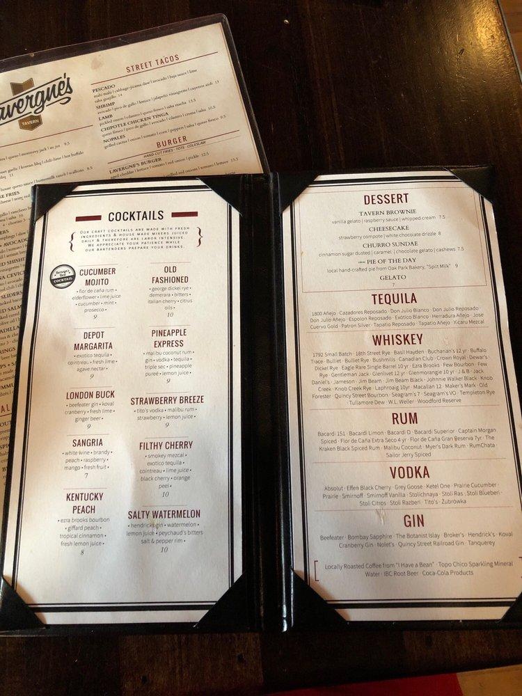 Menu at Lavergne's Tavern pub & bar, Berwyn