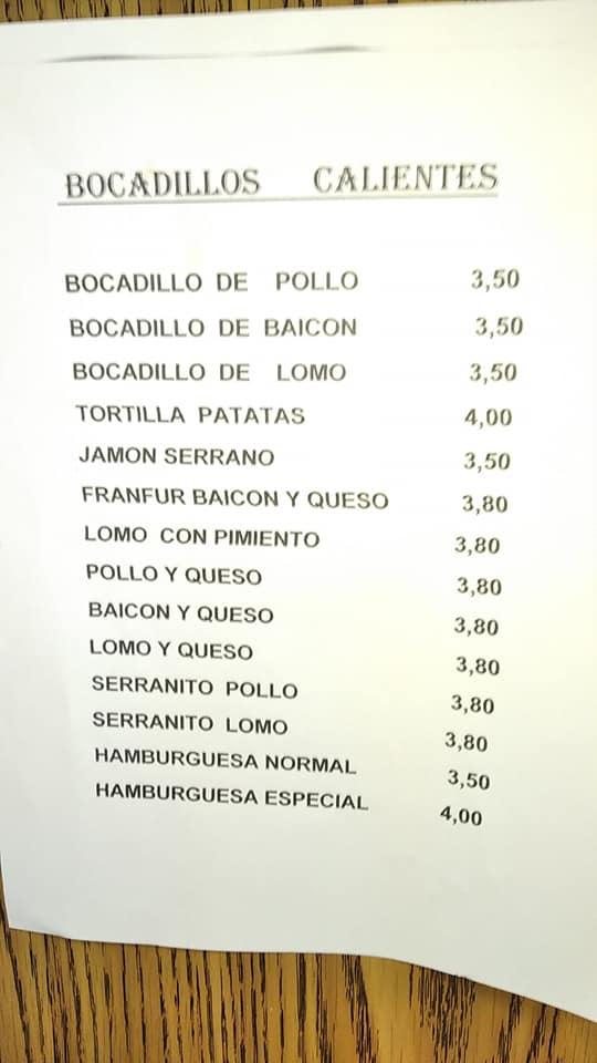 Menu at P'al Picoteo pizzeria, Montijo