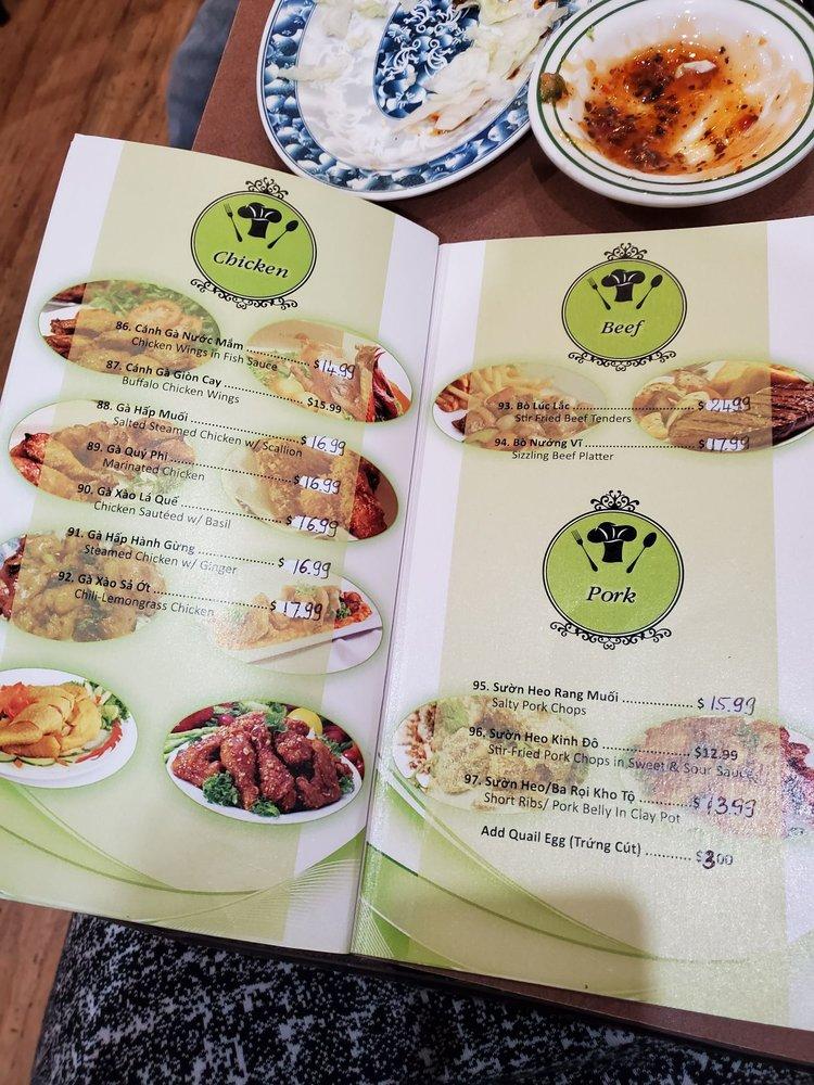 Menu at Quoc Huong Restaurant, Garland, N Jupiter Rd #111