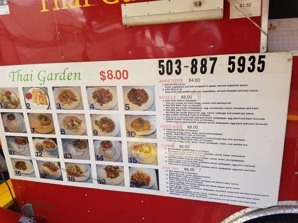 Menu at Thai Garden restaurant, Portland, SE Stark St