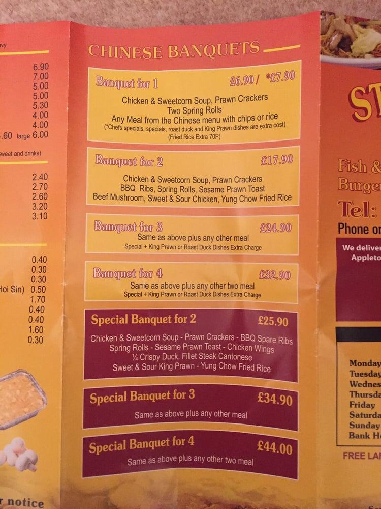 Menu at Stockton Fryer fast food, Warrington, 111 London Rd