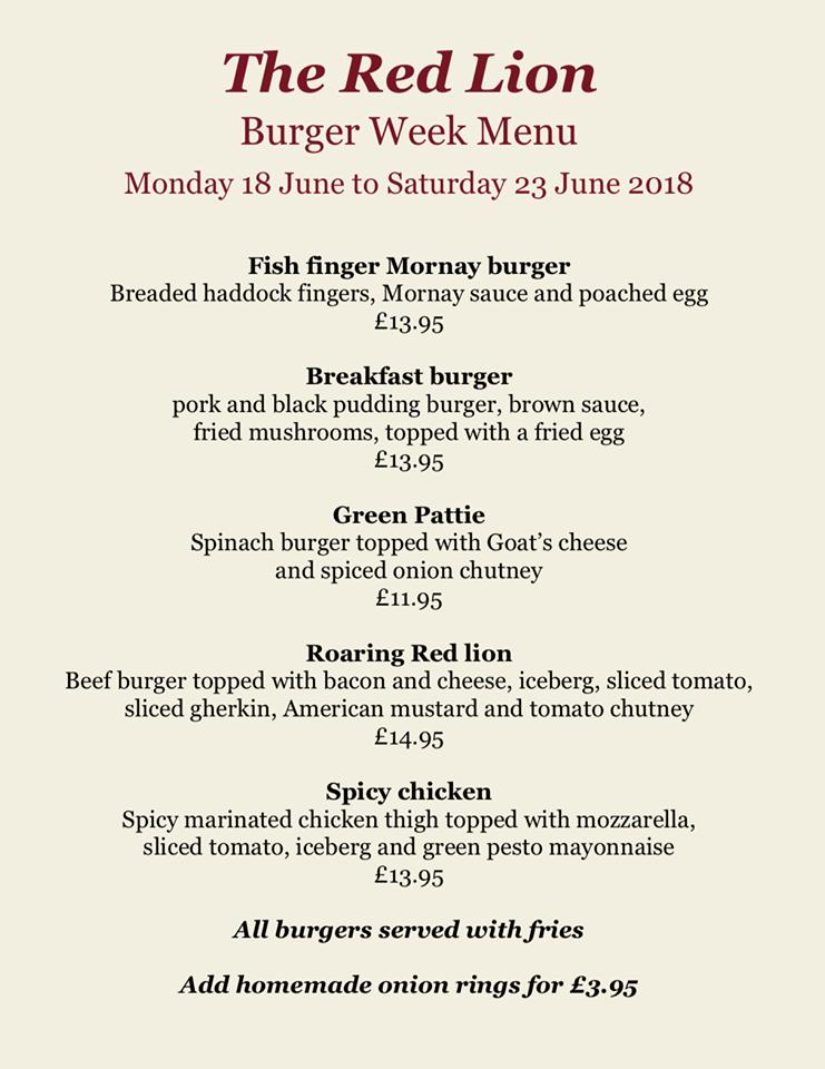 Menu at RED Lion pub & bar, Guildford
