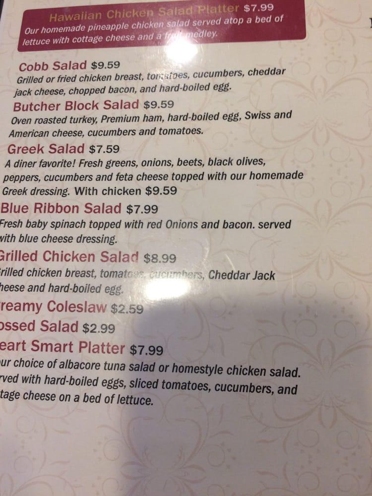 Menu at Oak Diner restaurant, Royal Oak