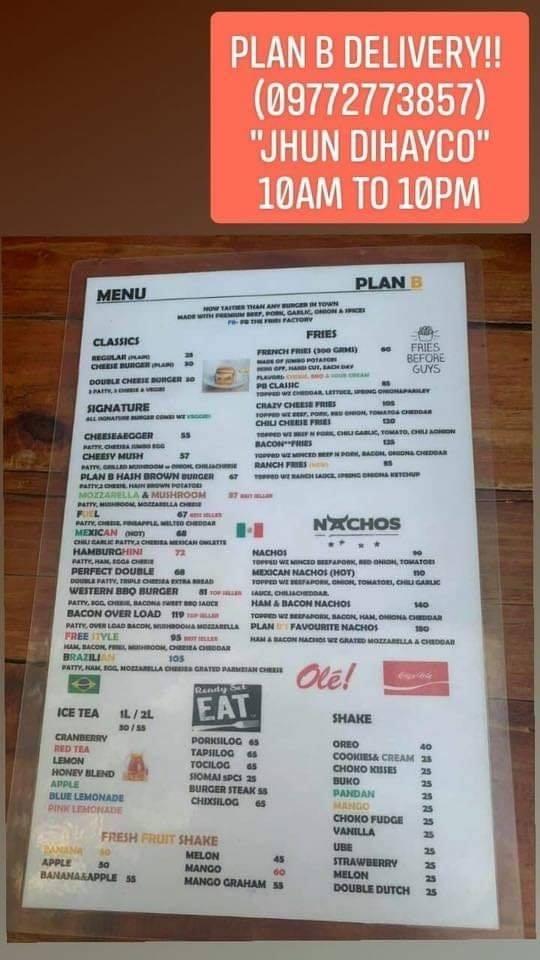 Menu at PB The Fries Factory restaurant, Antipolo